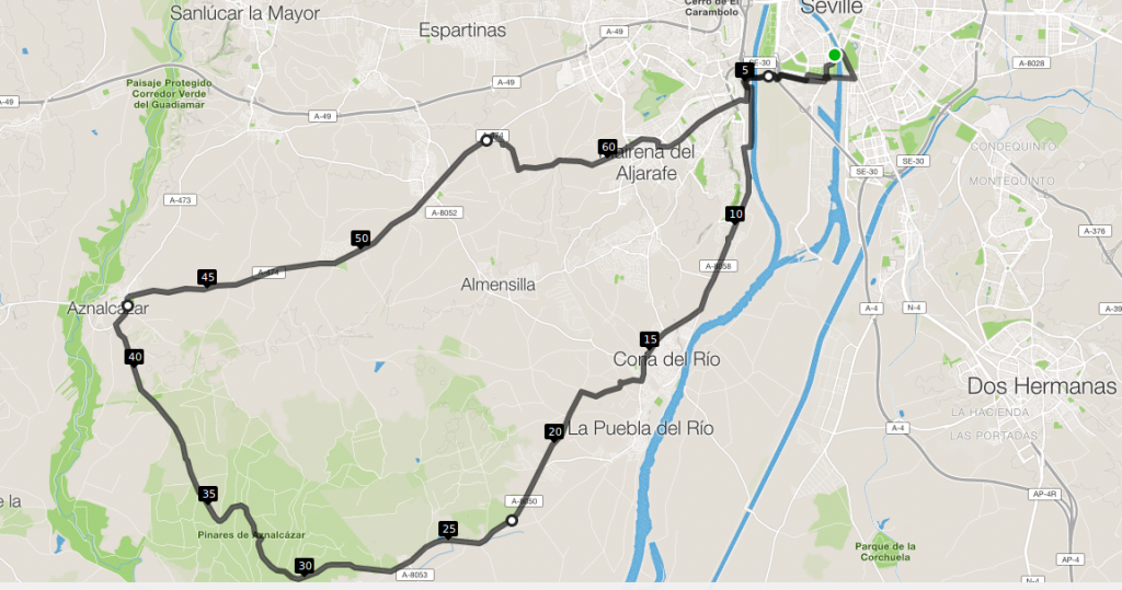 Road cycling routes starting in Seville, Spain - Thyme consuming